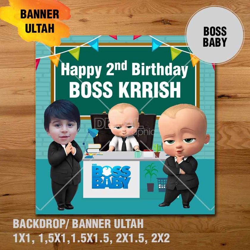 Jual Boss Baby Banner Ultah/ Backdrop Ultah / Spanduk Ulang Tahun Ul ...