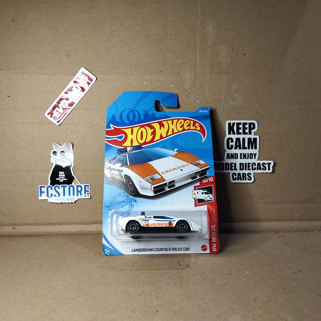 Jual Hot Wheels TH Reg Lamborghini Countach Police Car putih orange ...