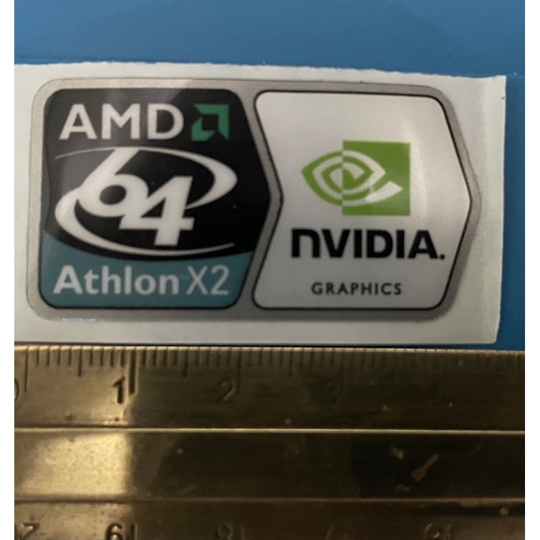 Jual Sticker stiker logo Amd Athlon 64 with nVidia ori ukuran besar ...