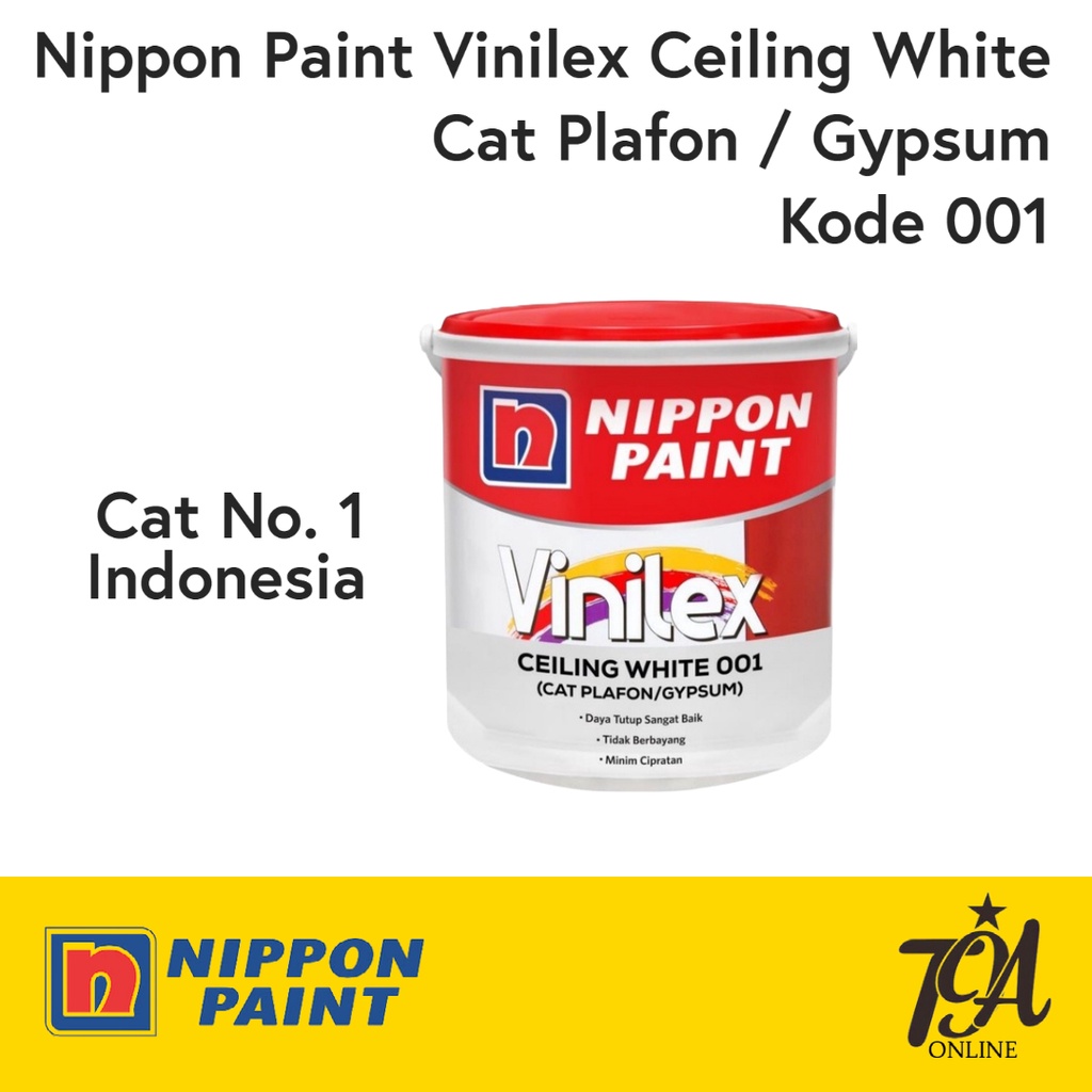 Jual Cat Plafon/Gypsum Vinilex Ceiling White Nippon Paint Kode 001 5KG ...