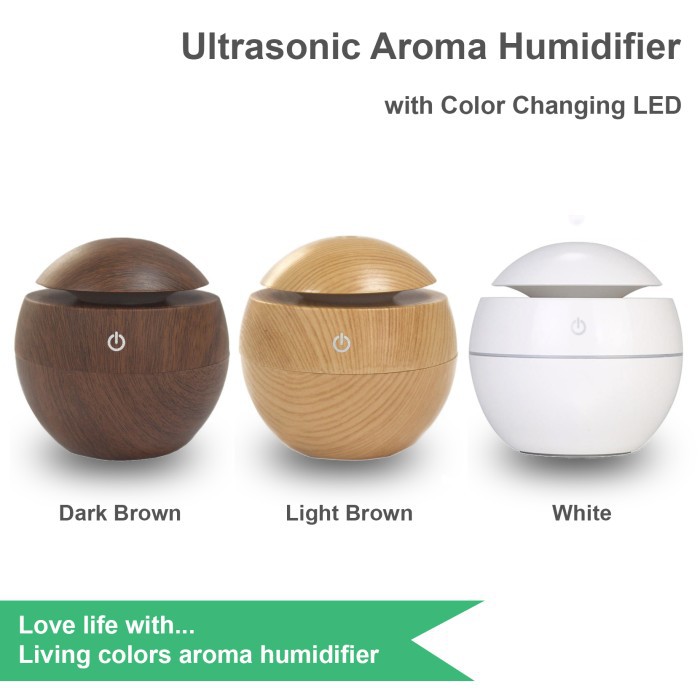 Jual Humidifier Bulat Ultrasonic Aroma With LED Color Pelembab Udara ...