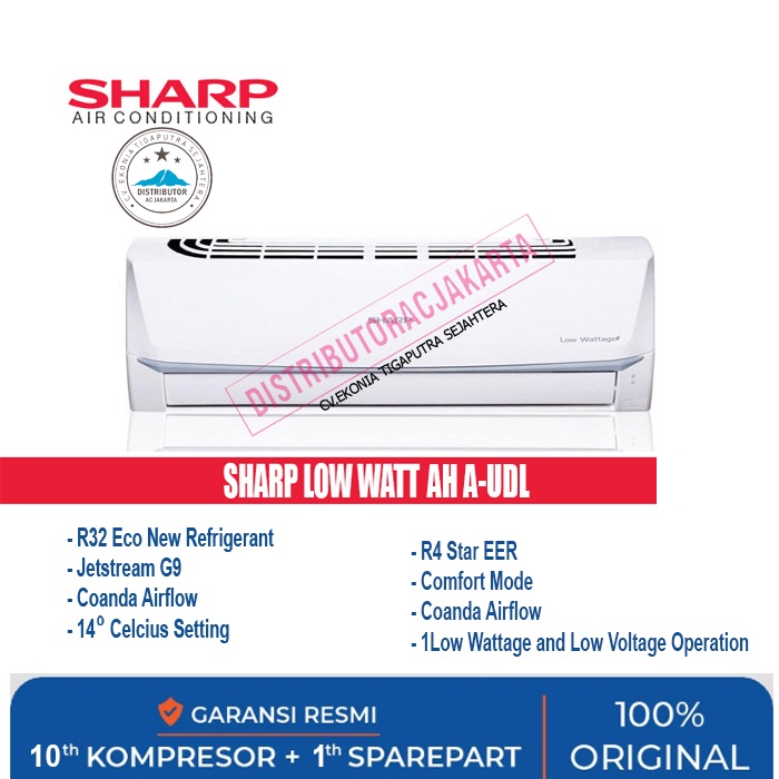 Jual AC SHARP 1/2 pk - 3/4 pk - 1 pk AH A-UDL LOW WATT ( BELUM TERMASUK PASANG ) | Shopee Indonesia