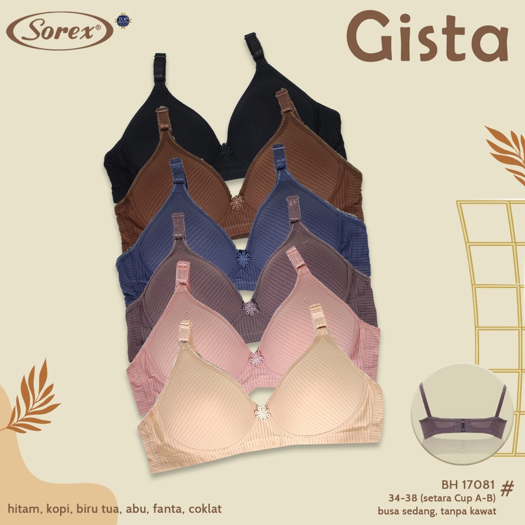 Jual Bh Bra Sorex 17081 / 17082 (Cup A) Tekstur Bergaris | Bra Busa Tipis Tanpa Kawat |jx ...