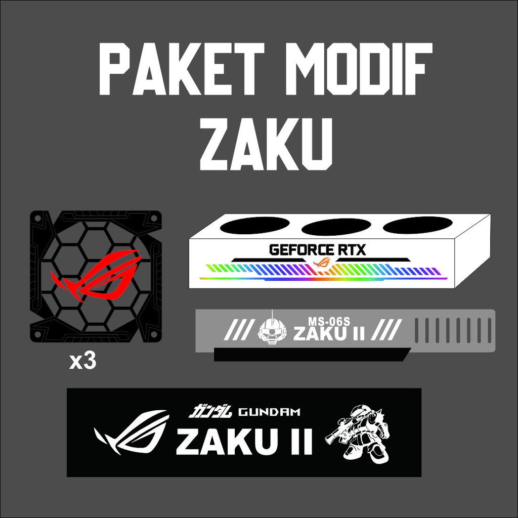 Jual PAKET MODIFIKASI KOMPUTER THEMA ZAKU ARGB RAINBOW SYNC CUSTOM LOGO | Shopee Indonesia