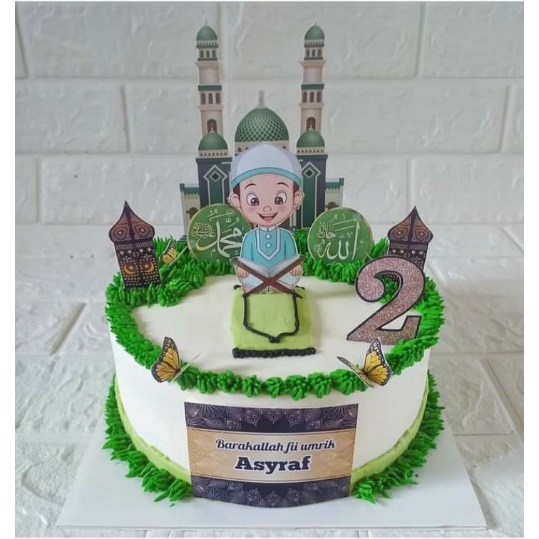 Jual Topper cake kue anak soleh mesjid mengaji free nama dan ucapan ...