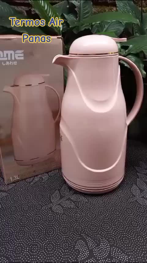 Jual QME 1300ML TERMOS AIR PANAS BAHAN KACA LUAR PLASTIK WATER JUG 1.3 ...