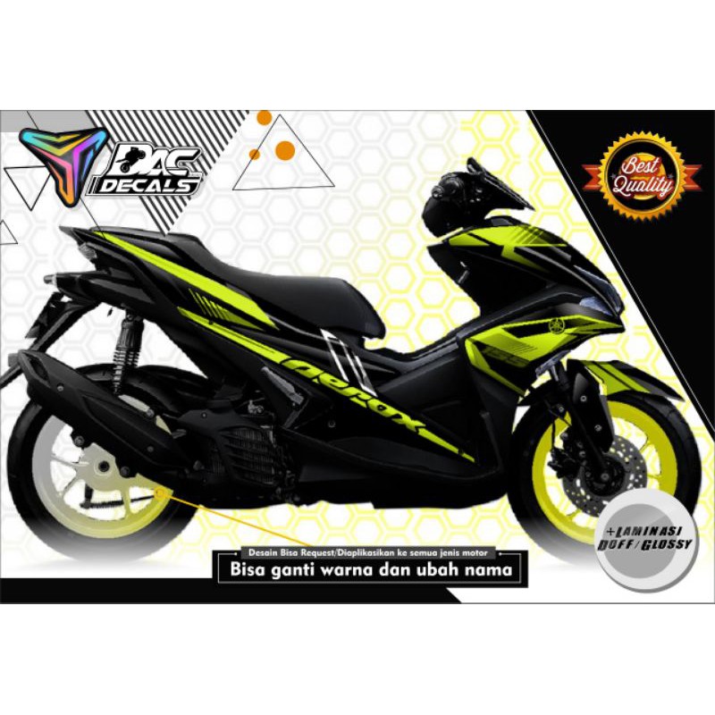 Jual sticker decal full body yamaha Aerox hitam hijau stabilo | Shopee ...