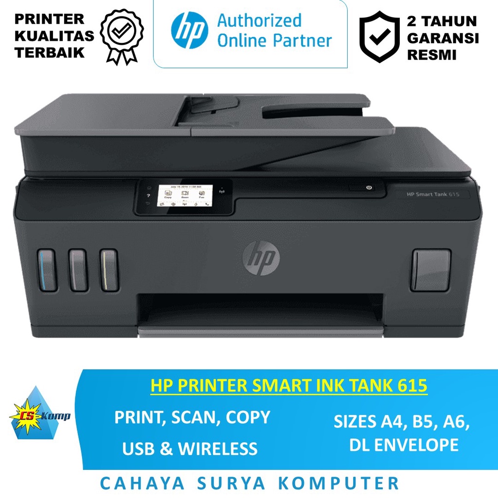Jual HP PRINTER SMART INK TANK 615 | Print | Scan | Copy | Wireless ...