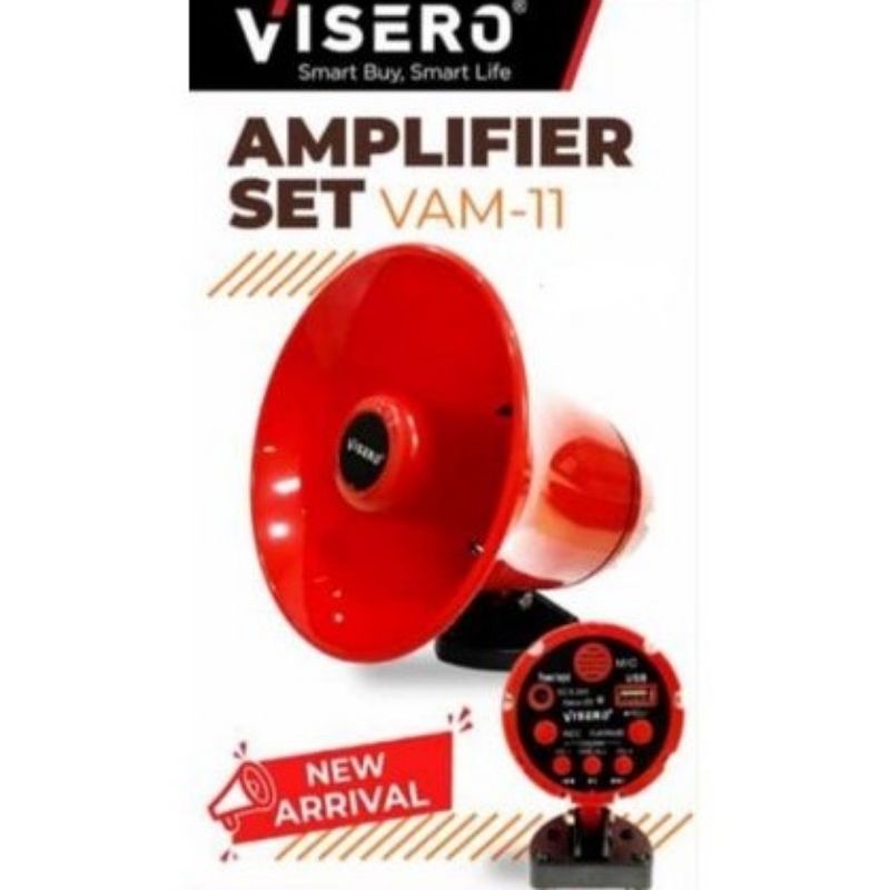Jual Amplifier Set Visero VAM-11 Megaphone Usb Mic Rec Rekam Suara Speaker Horn Toa | Shopee ...