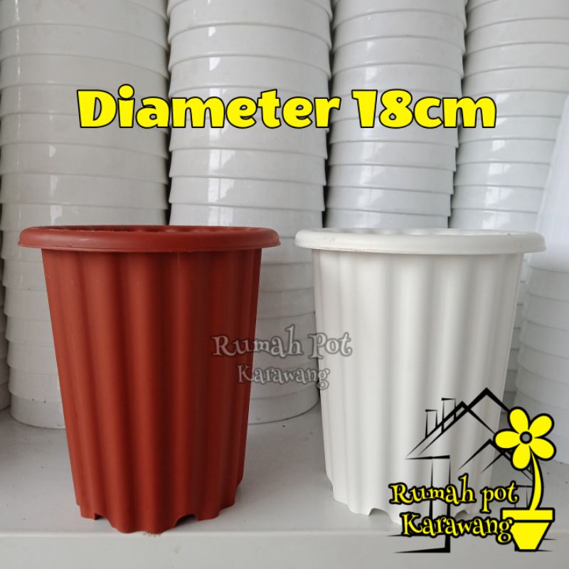 Jual POT BUNGA JMP 18 POT BUNGA MIRIP YOGAP POT TANAMAN PLASTIK TINGGI ...