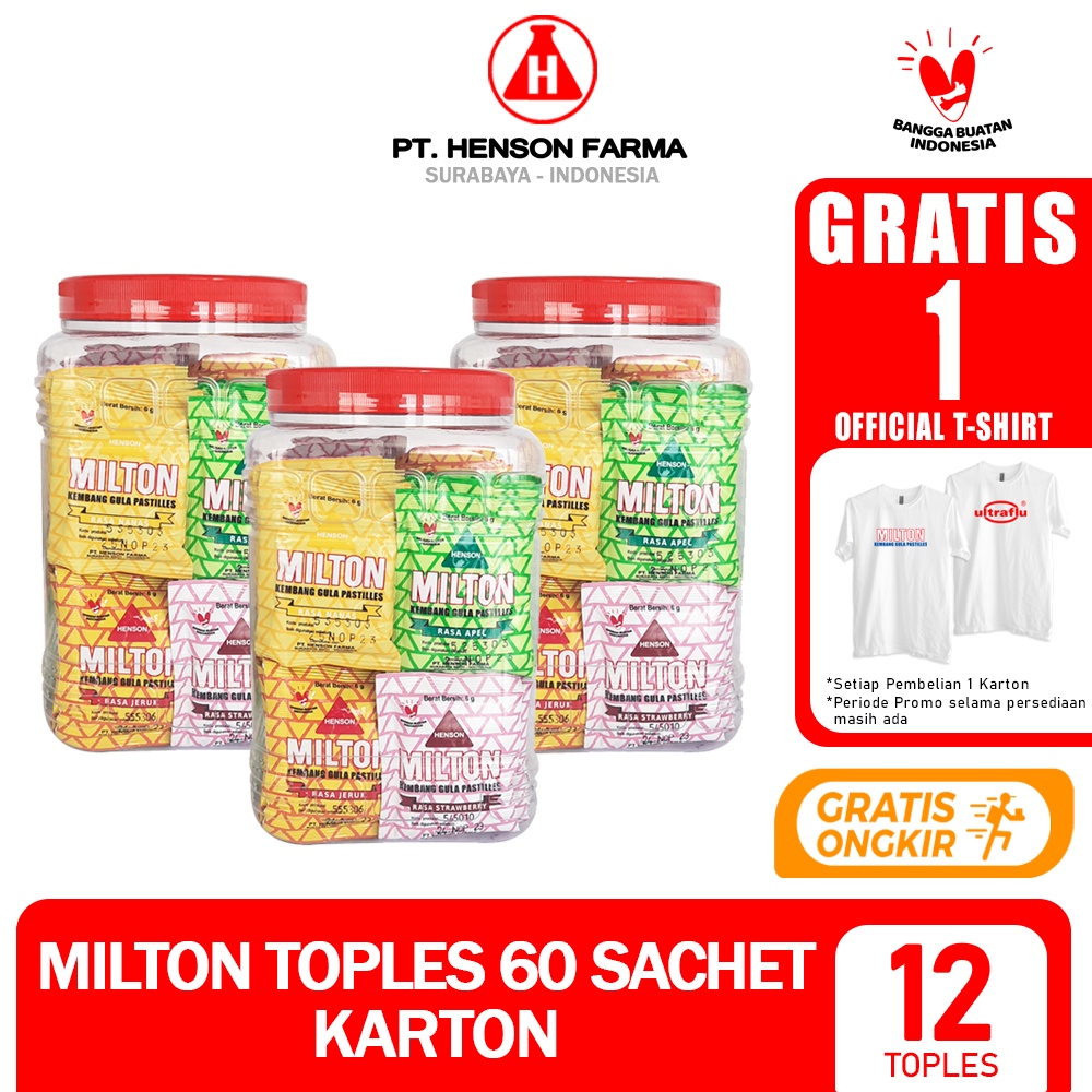 Jual Permen MILTON PASTILLES Toples 60 Karton Isi 12 Toples Permen Rasa ...