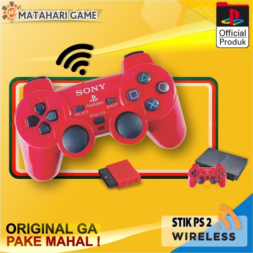Jual Stik Stick PS2 Wireless Sony Original Pabrik Merah | Shopee Indonesia