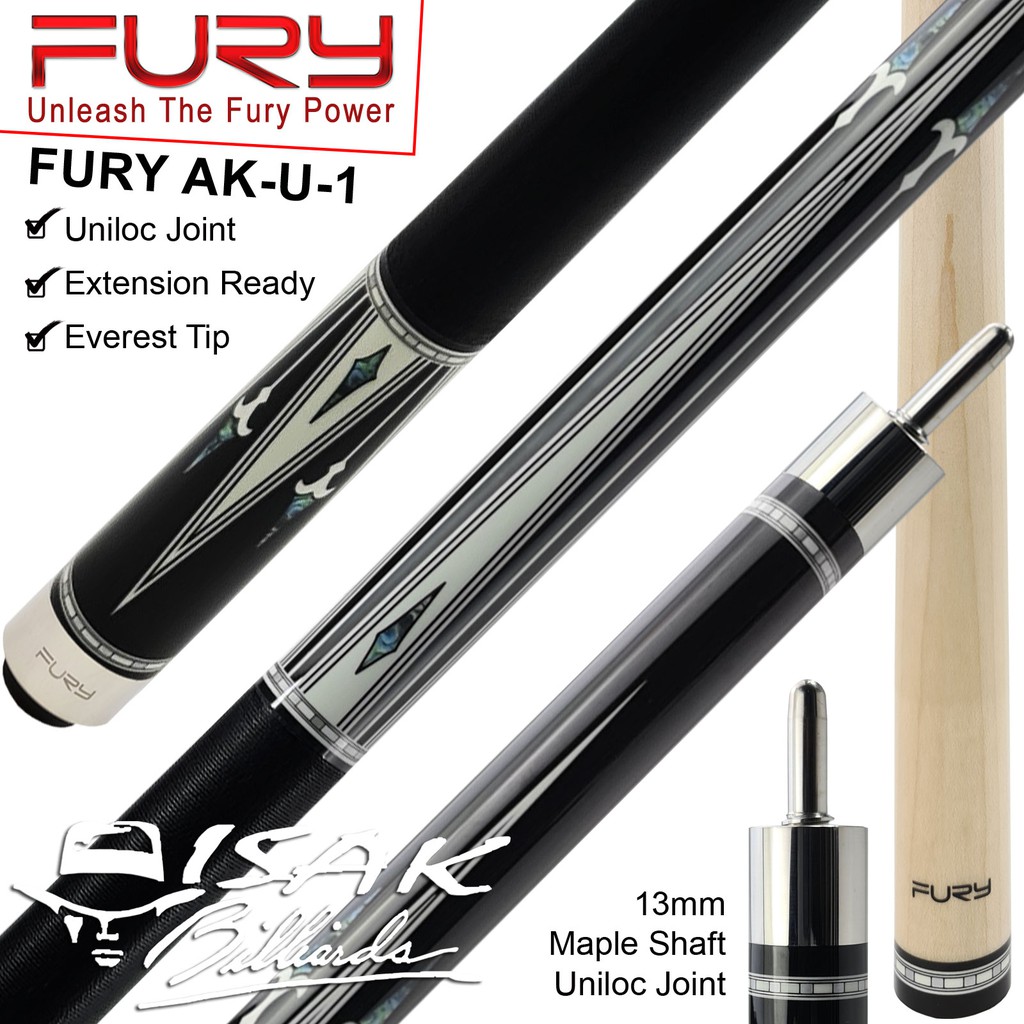 Jual Fury AK-U-1 Cue Uniloc - 13mm Maple Pool Billiard Stick Stik ...