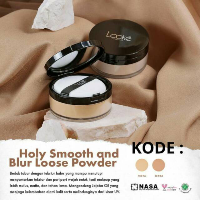 Jual LOOKE HOLY SMOOTH & BLUR LOOSE POWDER FREYA DAN TERA. | Shopee ...