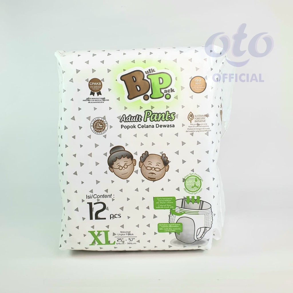 Jual BP Diapers Adult Pants / Popok Dewasa model Celana ukuran XL isi 12 pcs | Shopee Indonesia