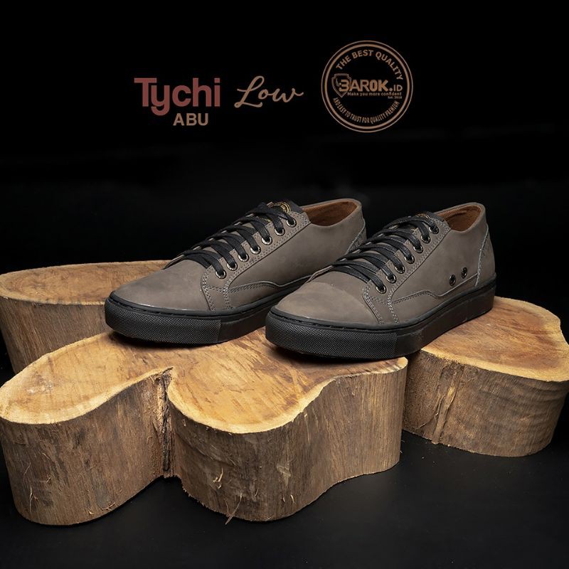 Jual Barok.id - Tychi Sepatu Sneakers Pria Kulit Asli Casual Tali High Low Semi Formal Kuliah ...