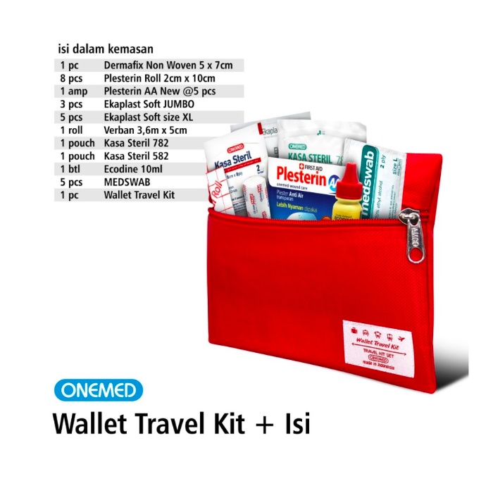 Jual P3K Travel Kit P3K Wallet Travel Kit + Isi OneMed P3K Onemed ...