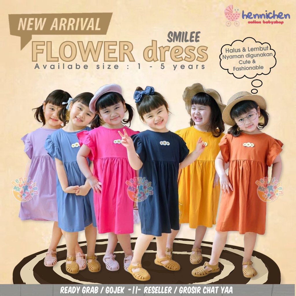 Jual PROMO 3.3 Dress Bunga 1 - 5 Tahun Dress Flower Model Ruffle Smilee ...