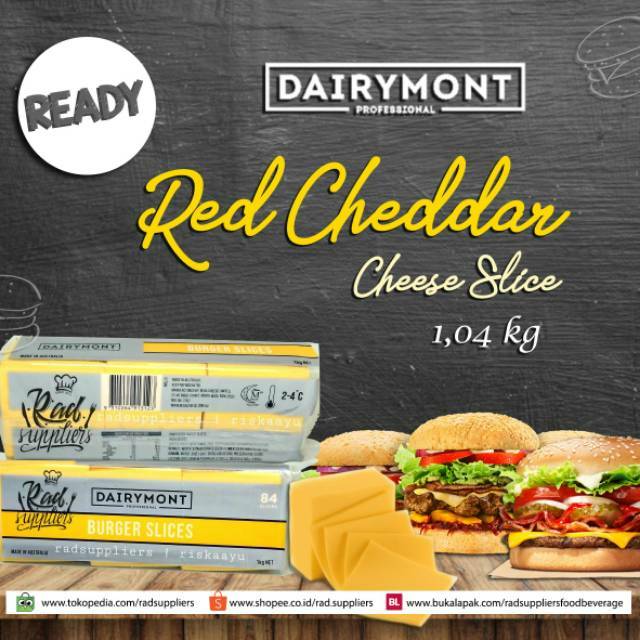 Jual Bega / DAIRYMONT Red Cheddar Cheese Slice Quick Melt Cheese 1,04kg ...