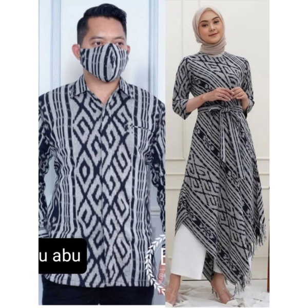 Jual couple baju tenun toraja abu abu - couple baju tenun - baju tenun ...