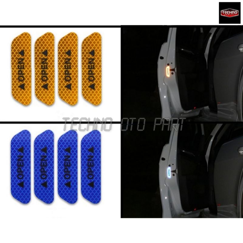 Jual Sticker Reflektor Pintu Mobil Open Car Door Warning sticker 1set ...