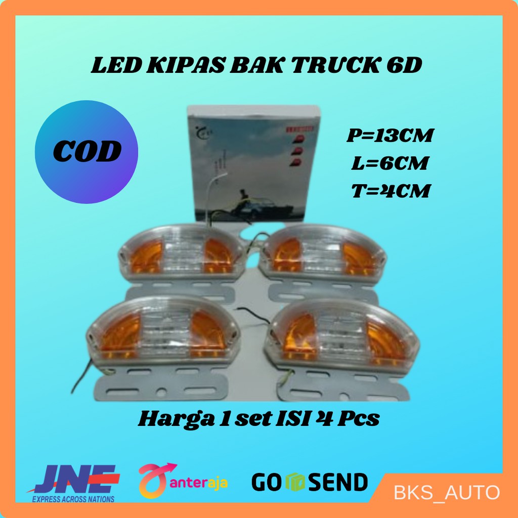 Jual LAMPU VARIASI LED SIDE MOBIL TRUK LED KIPAS BAK TRUCK 6D 24 VOLT PER DUZ ISI 4PCS | Shopee ...