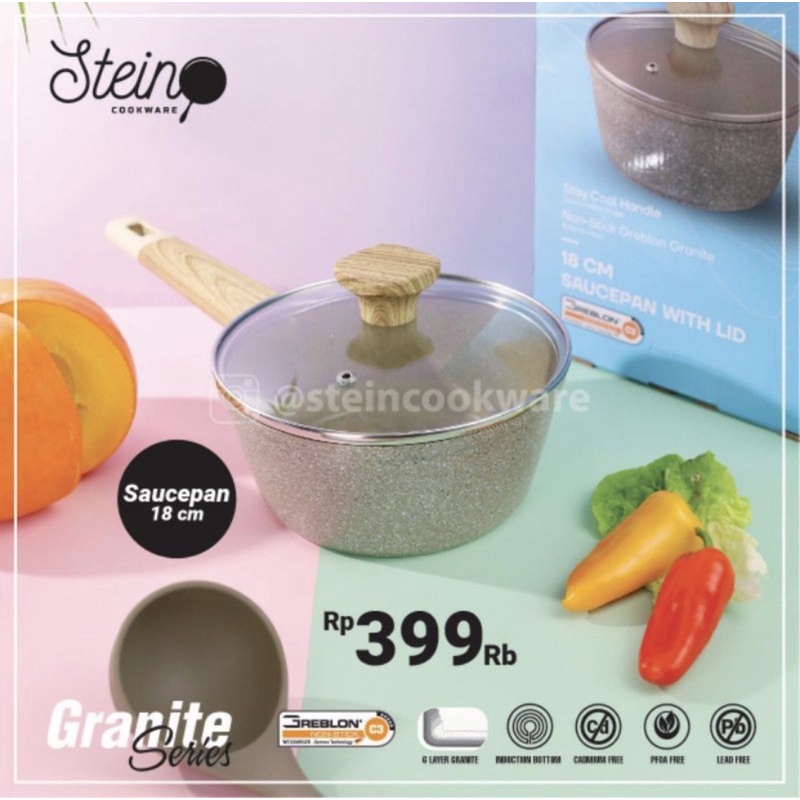 Jual Stein Granite Series Sauce Pan 18cm / Panci Steincookware | Shopee ...