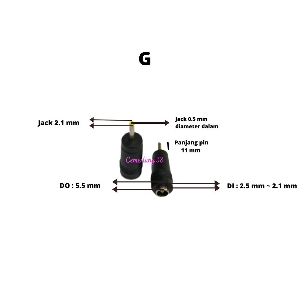 Jual Converter jack DC standard (DO:5.5mm) ke berbagai ukuran (bisa ...