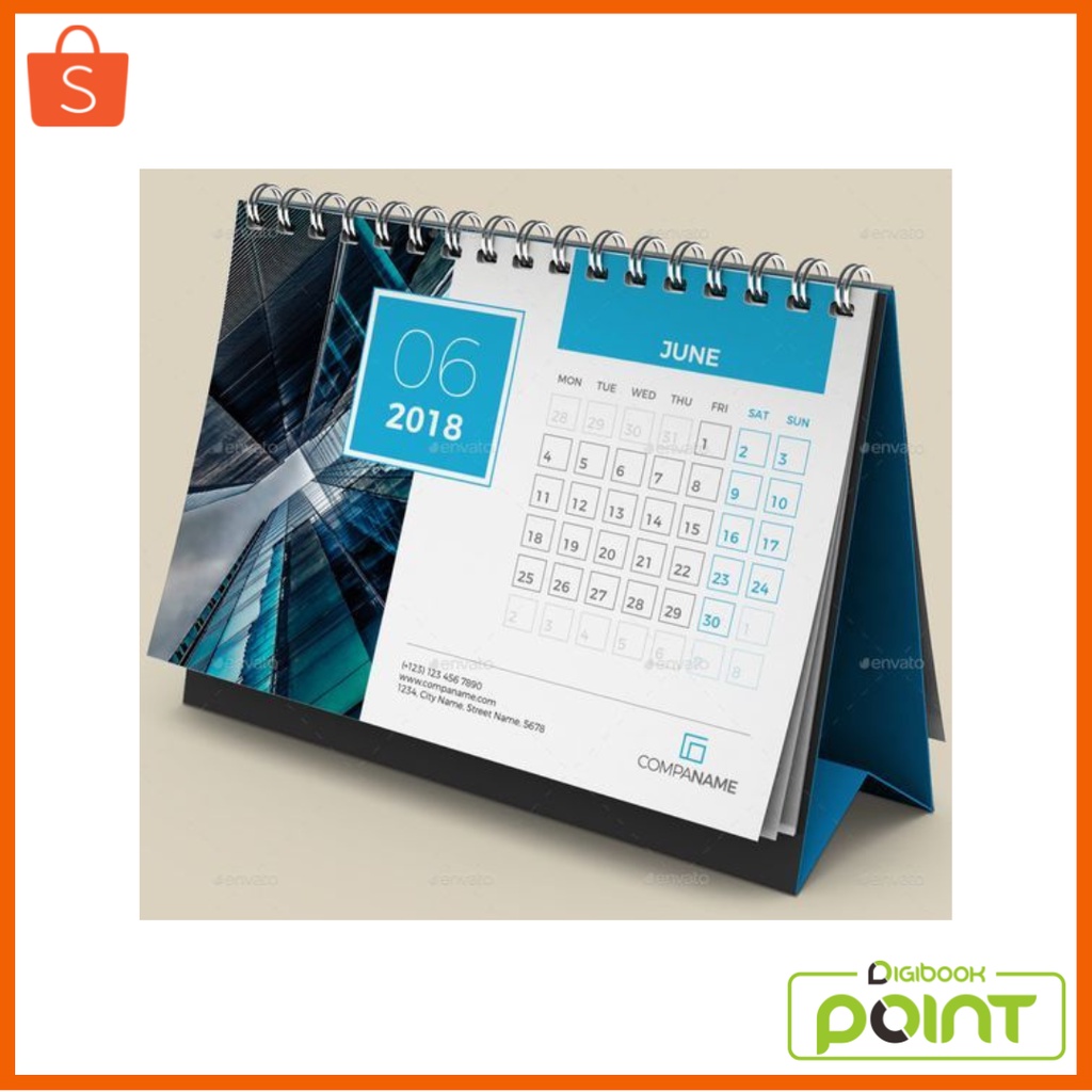 Jual Kalender Meja Custom - Tatakan Linen Hitam - 16 Lembar 2 Muka ...