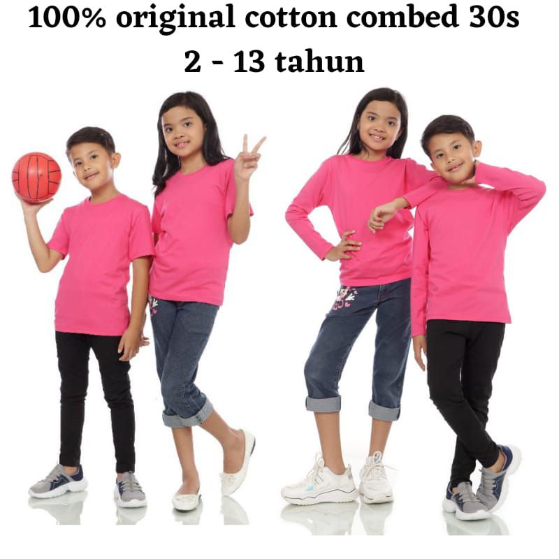 Jual Kaos Polos Anak Cotton Combed 30s Laki laki Perempuan Lengan ... Jual Kaos Polos Anak Cotton Combed 30s Laki laki Perempuan Lengan ...