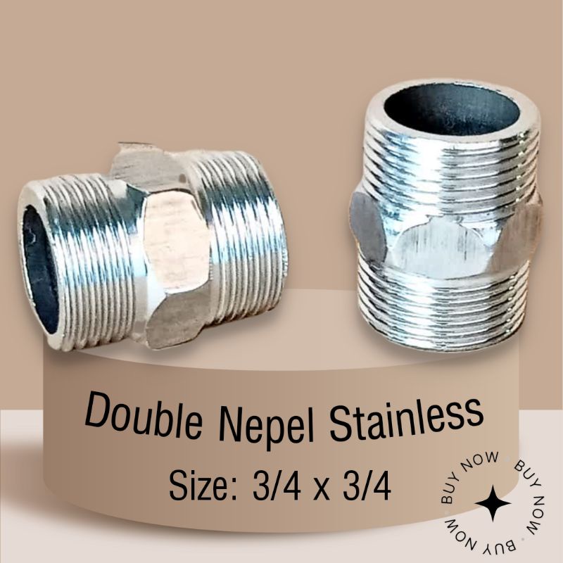 Jual Double Nipple Stainless / Dobel Nepel SS 3/4" x 3/4" | Shopee ...