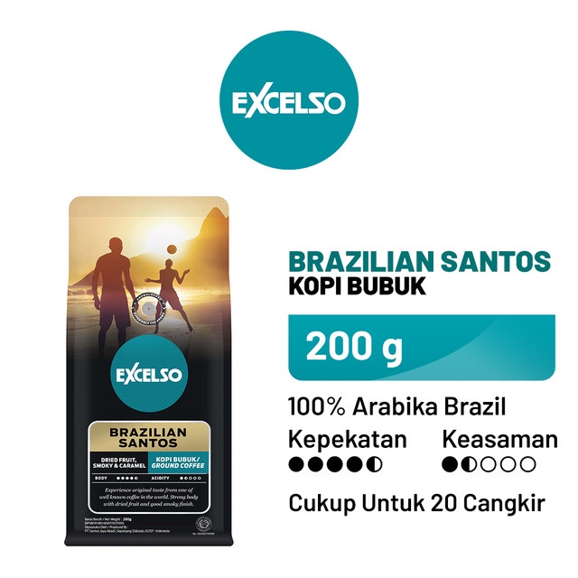 Jual EXCELSO Brazilian Santos - Bubuk Kopi 200 gr | Shopee Indonesia