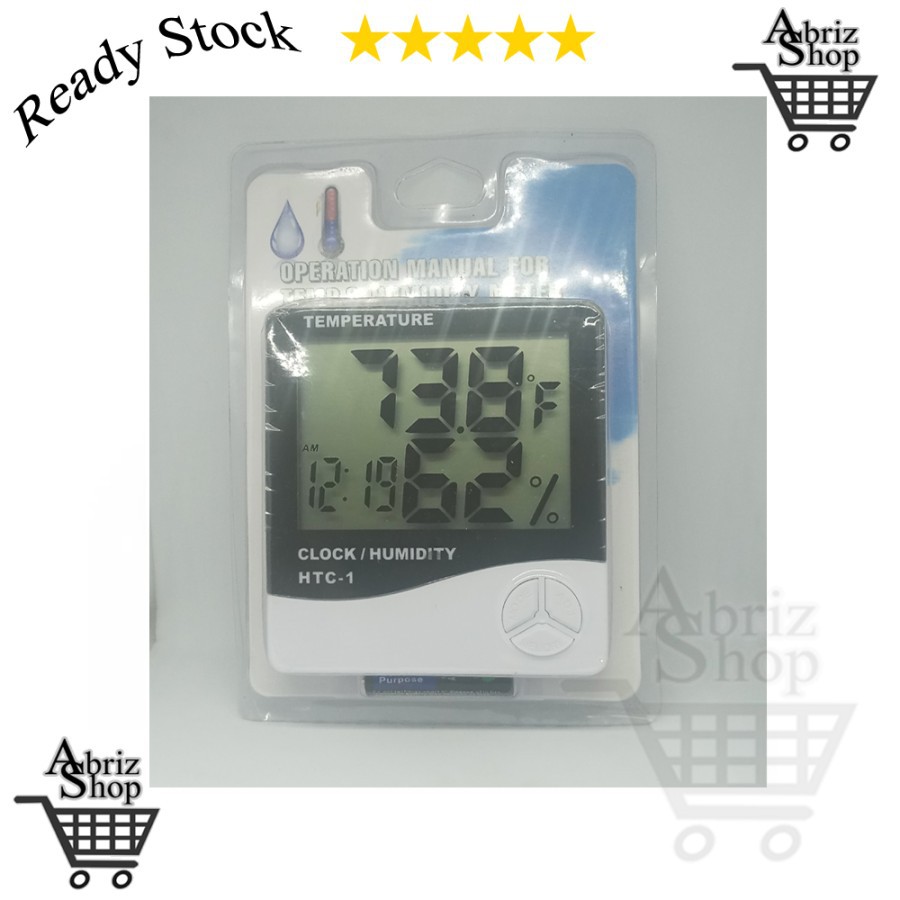 Jual Thermometer Pengukur Suhu Ruang Hygrometer Temperature Humidity ...