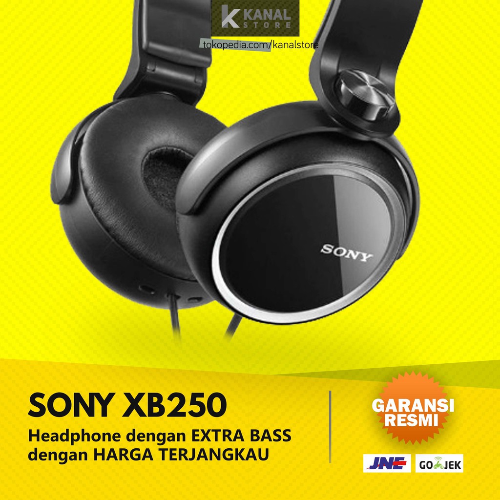Jual Sony MDR XB250 Black Headphones | Original Bass headphone ...