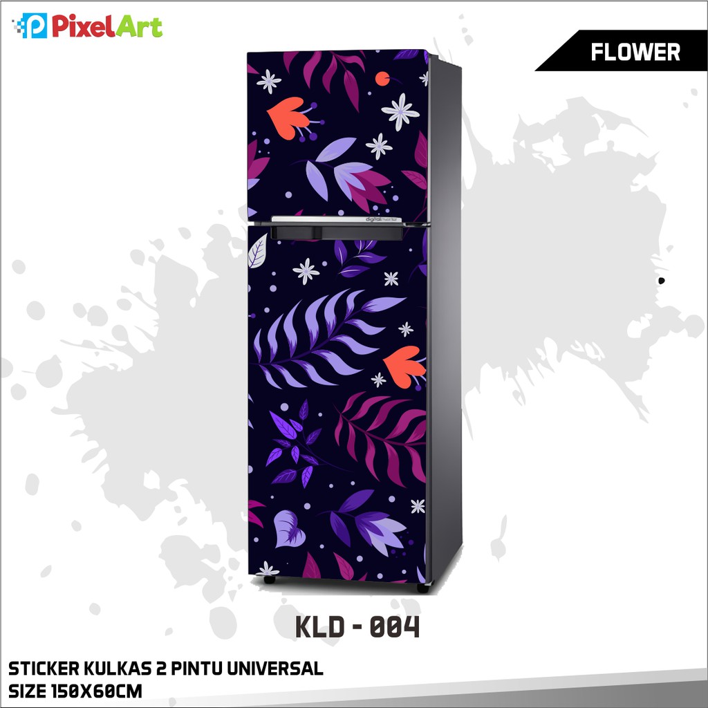 Jual STIKER KULKAS 2 PINTU STANDARD STICKER MOTIF FLOWER ANTI GORES ...