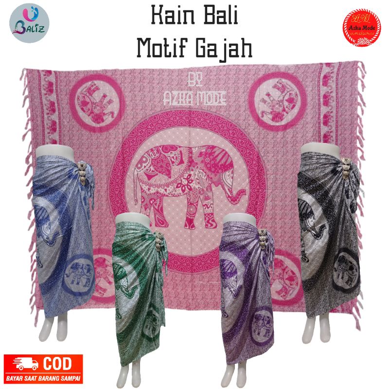 Jual Kain Bali Pantai - Kain Bali Motif Gajah Baru Rumbai Standar ...
