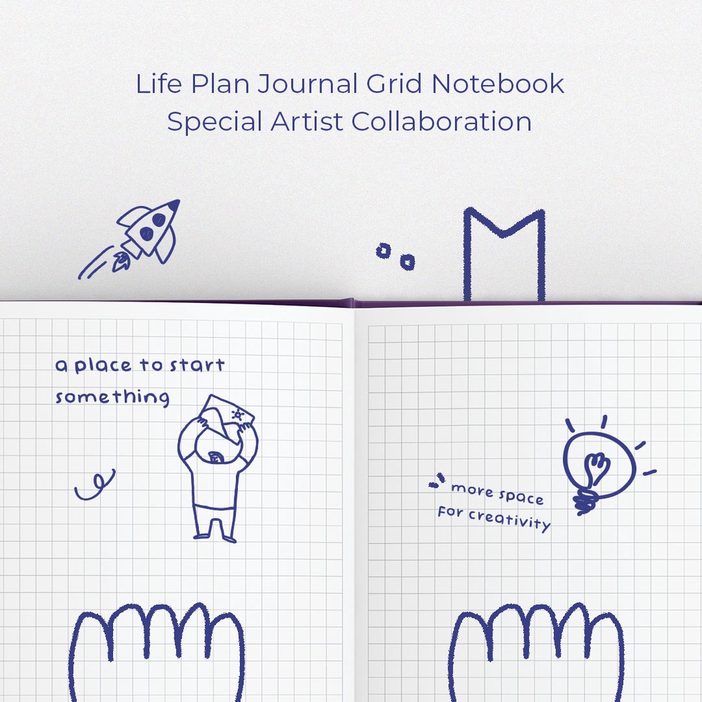 Jual Life Plan Journal - Grid Notebook "Let it Flow" x @rizkiagitawaart ...