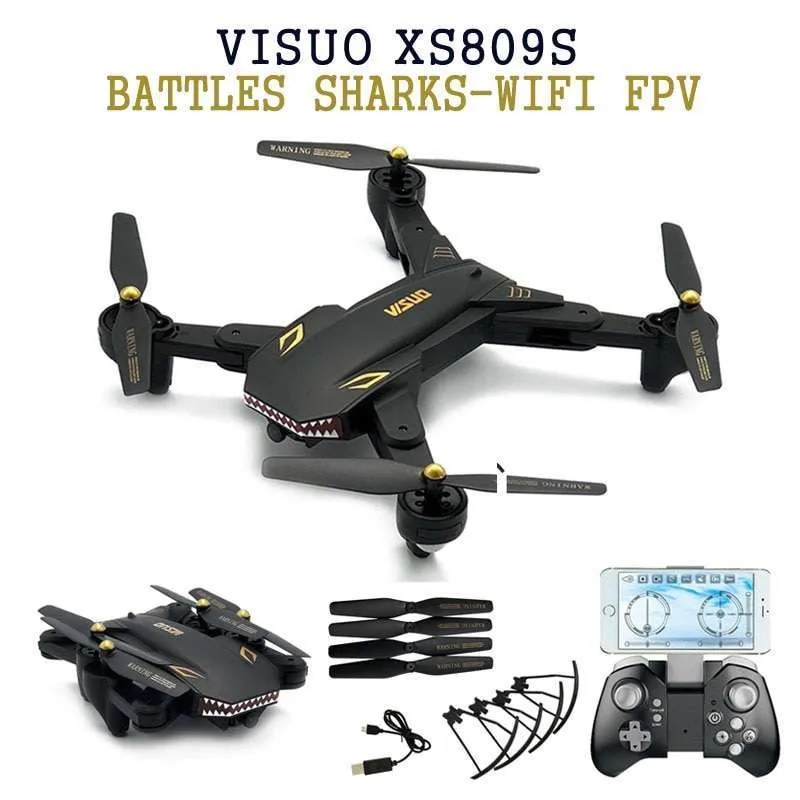 Jual Drone Visuo Shark Drone Visuo XS809S XS 809 S Battle Shark 2MP ...