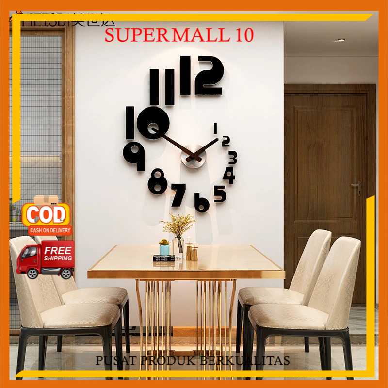 Jual SM MEISD Jam Dinding Besar DIY Giant Wall Clock Modern 120 cm ...