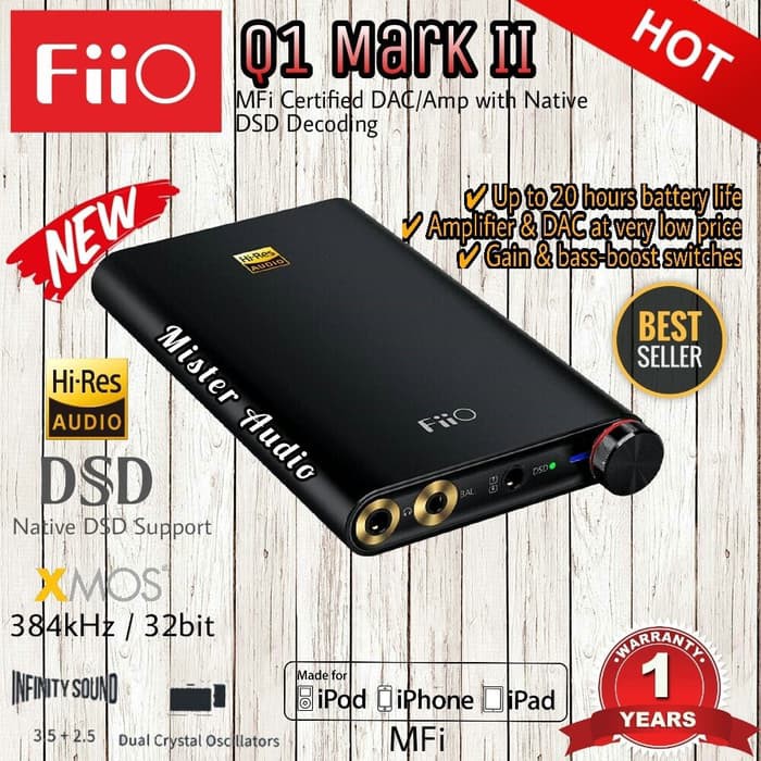 Jual FiiO Q1 Mark II / Q1 II Native DSD DAC & Amplifier Original | Shopee Indonesia