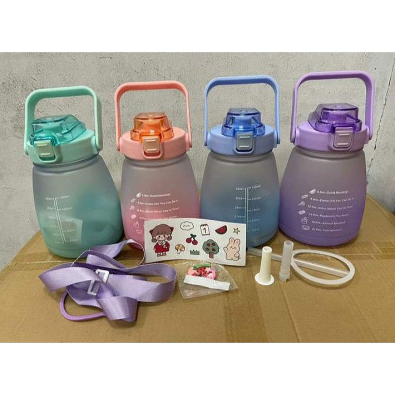 Jual Botol Minum VIRAL GEMOY 1300ml Gradiasi Pastel Motivasi Anak ...