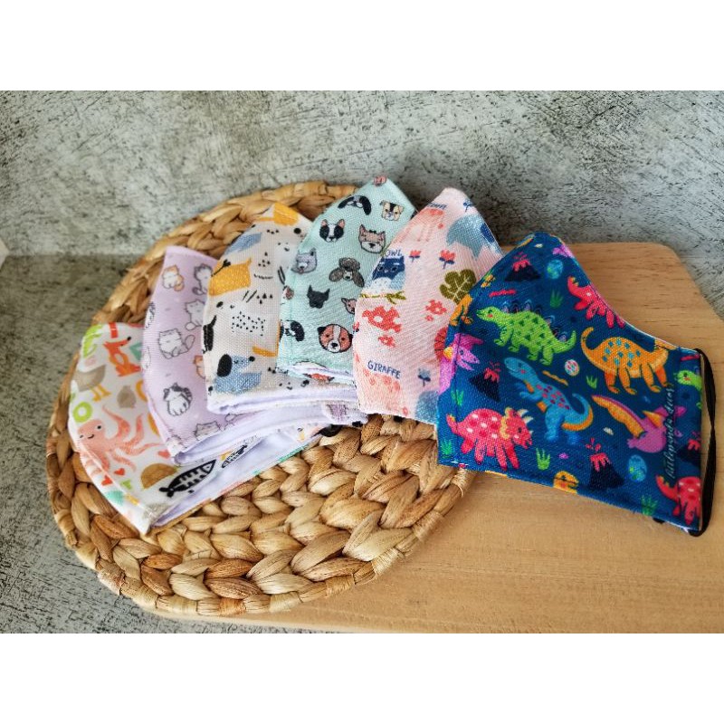 Jual Masker kain anak 2 - 6 tahun, 12 tahun, 2 lapis, anti droplet lucu ...