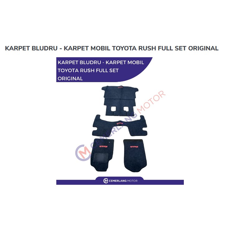 Jual KARPET BLUDRU - KARPET MOBIL TOYOTA RUSH FULL SET ORIGINAL ...