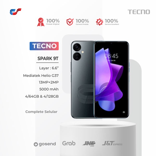 Jual Tecno Spark 9T 4/64GB - Mediatek MT6765V/CB Helio G37 - 5000 mAh ...