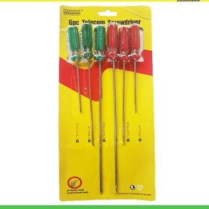 Jual OBENG KURUS PANJANG SET 6 PCS OBENG RADIO TV MIN PLUS OBENG ...