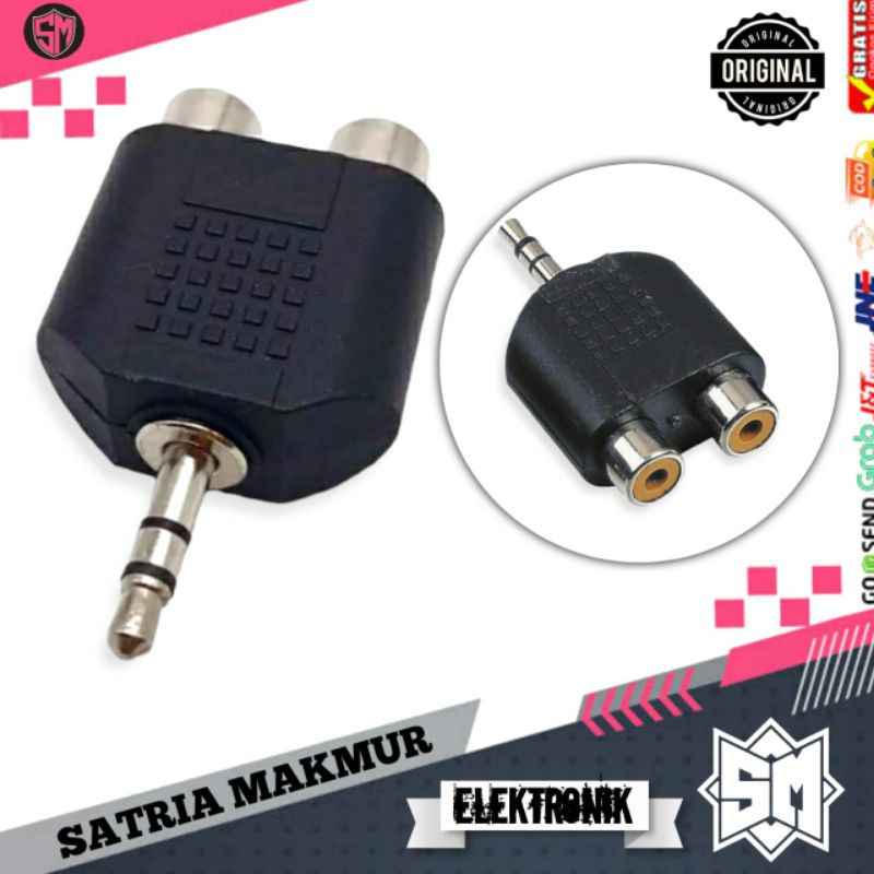 Jual Jack Y Mini RCA Converter Jack Y RCA 1 Female To Mini Stereo ...