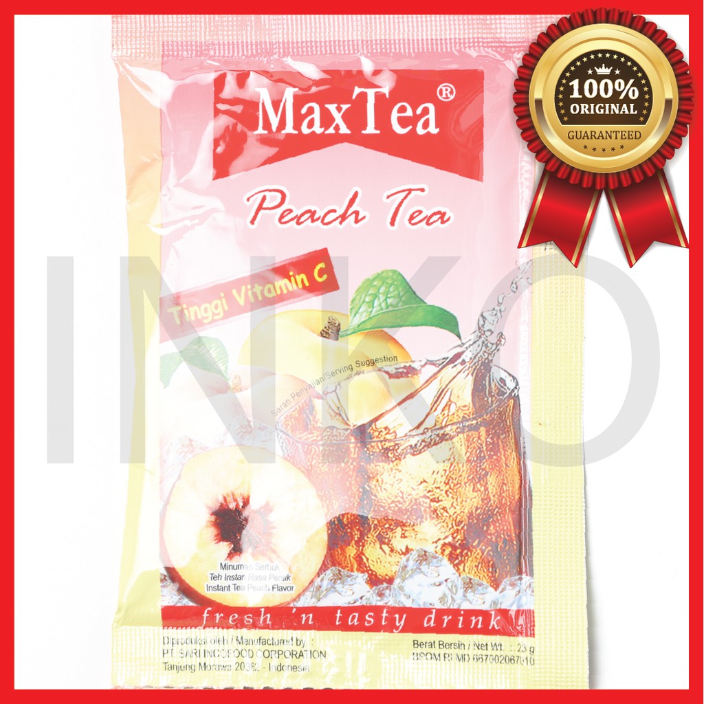 Jual MAXTEA PEACH TEA TINGGI VITAMIN C REFRESHING TASTY DRINK SACHET ...