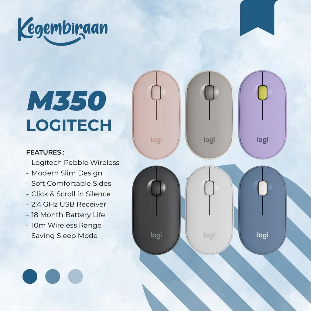 Jual Mouse Logitech M350 Pebble - Mouse Wireless M350 Bluetooth Resmi ...