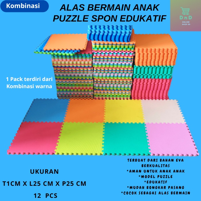 Jual Karpet Lantai Puzzle 25 cm x 25 cm x 1cm Eva matras karpet Polos ...
