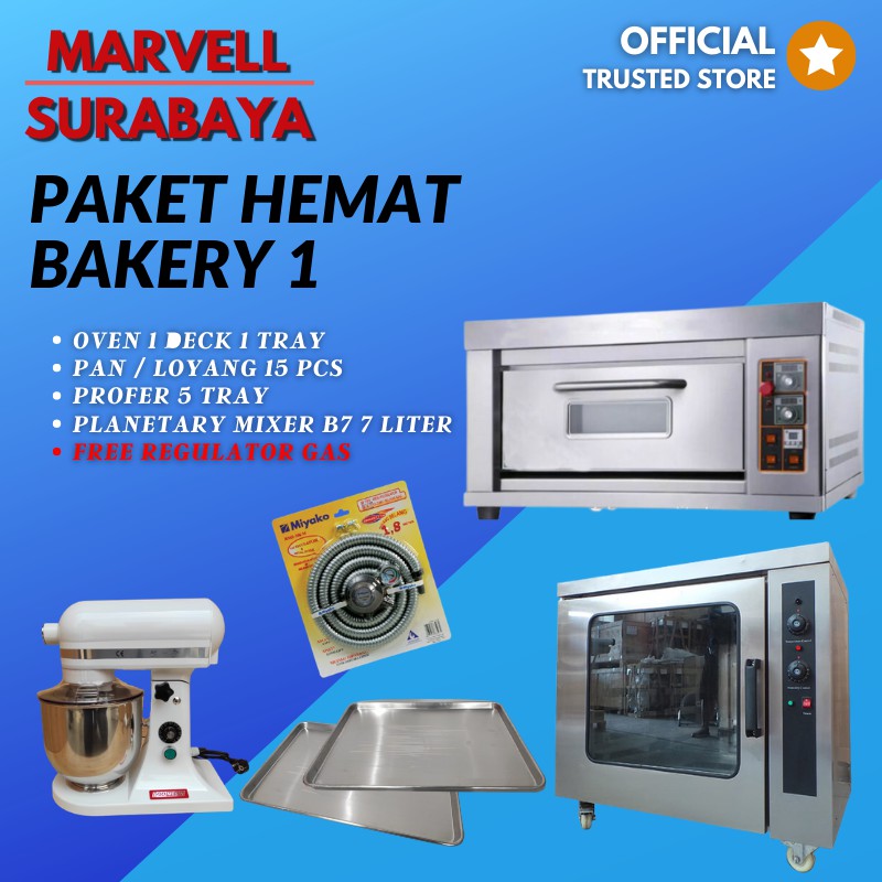 Jual PAKET USAHA BAKERY - Oven 1 Deck 1 Tray - Planetary Mixer B7 ...